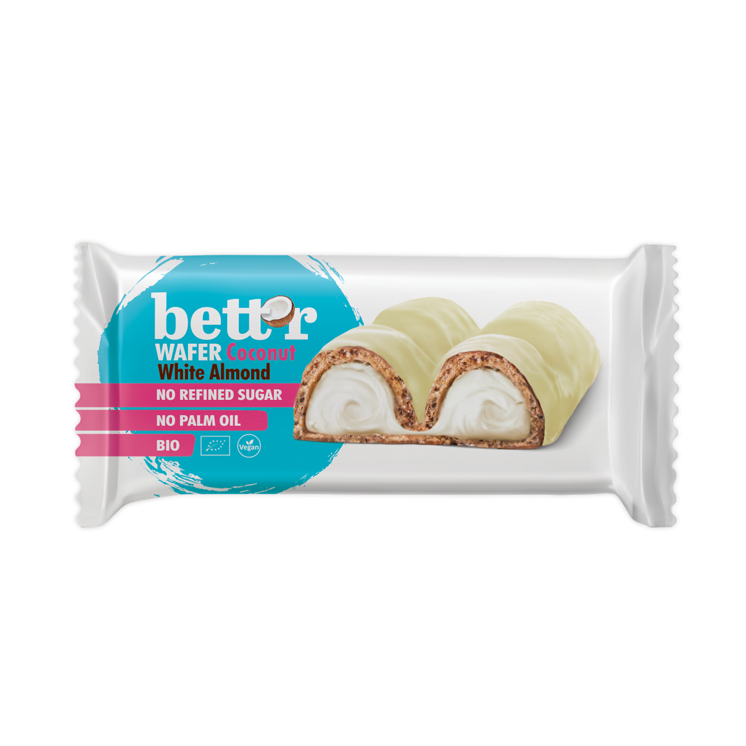 Napolitană BIO Bett’r cu cocos și migdală albă – Bettr Food Balkans
